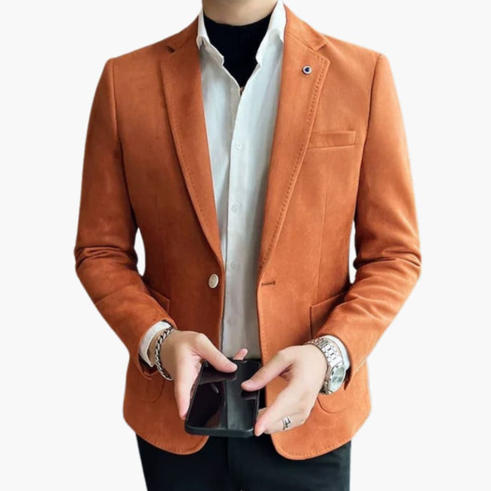 Men's blazer modern cut with notch lapel, single button closure and ...