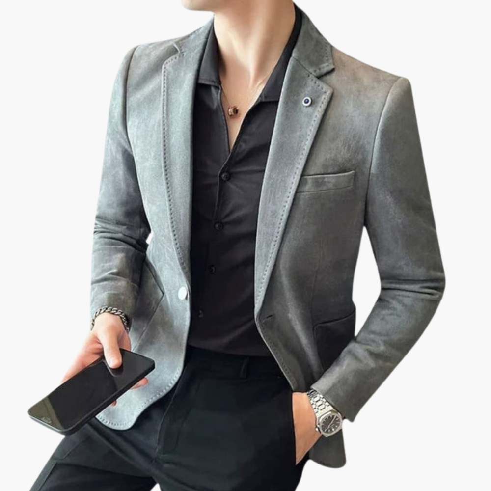 Men's blazer modern cut with notch lapel, single button closure and ...