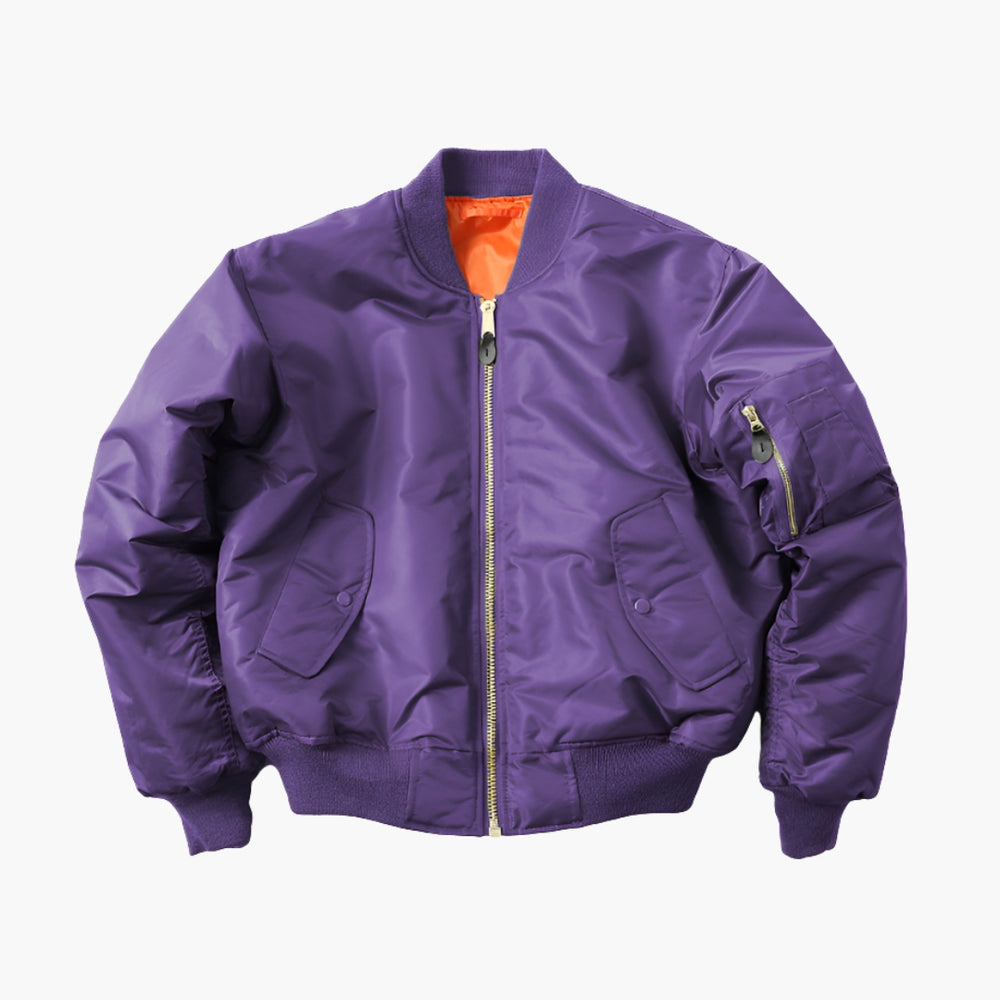 Unisex bomber jacket with polyester exterior - ribbed collar - ribbed ...