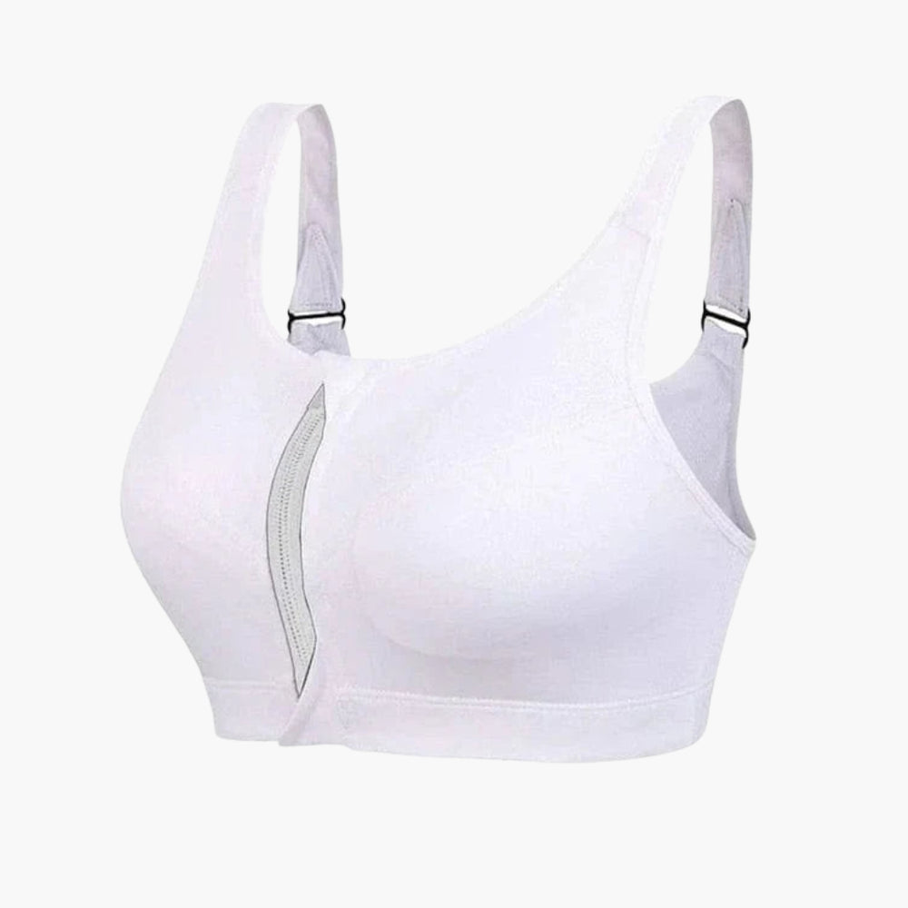 Plus size women's sports bra - front zipper - adjustable wide straps ...
